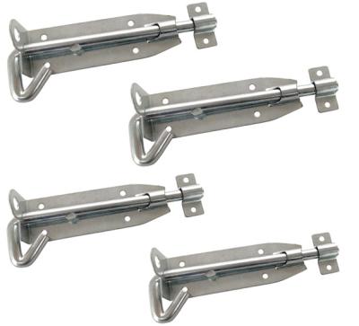 China 190mm Ss Sliding Door Bolt Zinc Silver Double Eye Pad  High Security for sale