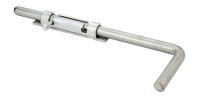 China Floor Tower Sliding Door Bolt Brass Latches L Shape Adjustable Steel Iron  795g for sale