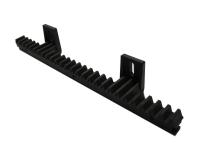 China Steel Bar Rack And Pinion Sliding Gate Opener 34cm 2 Lugs Black Nylon M4 Built In for sale