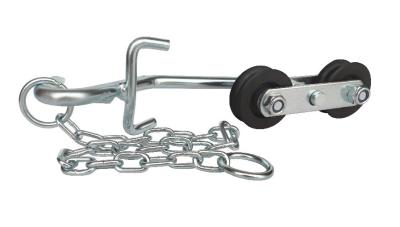 China 64mm Galvanised Nylon Banana Cableway Rollers Tools Farming for sale