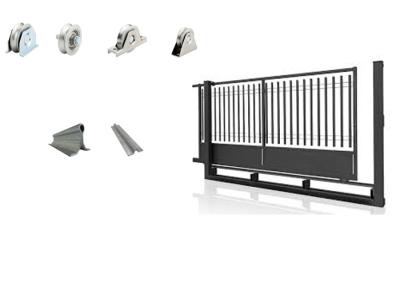 China Carrying a rolling black gold wheel rollers and well round gates hardware for sale
