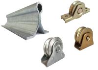 China Metal Floor Bolt Down Sliding Gate Track Hardware And Wheels Embedded U Shape Groove for sale