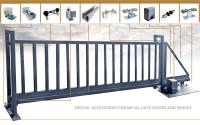 China Steel White Zinc Plated Cantilever Gate System With Gear Rack 8 Wheels for sale