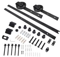 China Barn Door Hardware Set Trolley Gate Wheel With 2 Meters Top Mount Tracks for sale