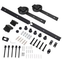 China Barn Door Hardware Set Trolley Gate Wheel With 2 Meters Top Mount Tracks for sale