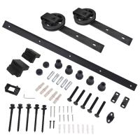 China Barn Door Hardware Set Trolley Gate Wheel With 2 Meters Top Mount Tracks for sale