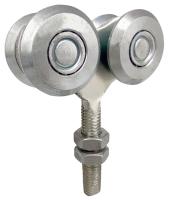 China 40mm Hanging Door Rollers With Steel Ball Galvanized White for sale