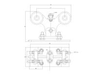 China 6203 Bearing Sliver Zinc Adjustable Sliding Gate Roller With 8 Rollers for sale
