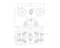 China 6203 Bearing Sliver Zinc Adjustable Sliding Gate Roller With 8 Rollers for sale