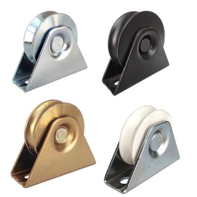 China 40mm Sliding Gate Wheel Internal Screw Support Pulley With Channel for sale