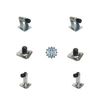 China Silver Zinc Plated Adjustable Metal Gate Stopper With Rubber Buffer for sale