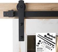 China I Shape Black Barn Door Hardware Track Kit For Single Door for sale