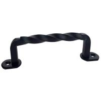China Black Door Gate Twisted Cabinet Pull Handle 5 Inch Steel Electrophoresis for sale