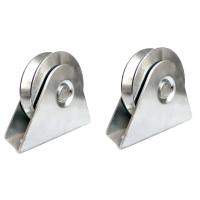 China Stainless Steel V Groove Sliding Gate Roller Wheel 3 Inchs Heavy Duty for sale