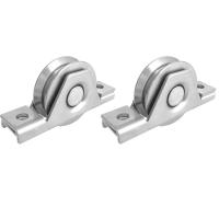 China Stainless Steel V Groove Sliding Gate Roller Wheel 3 Inchs Heavy Duty for sale