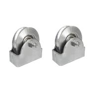 China Stainless Steel V Groove Sliding Gate Roller Wheel 3 Inchs Heavy Duty for sale