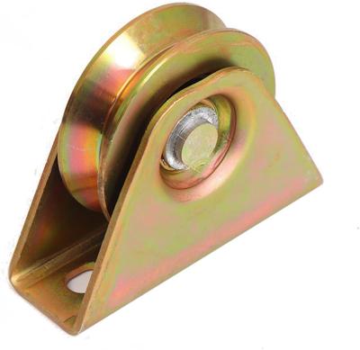 China 3in V Groove Sliding Rolling Gate Wheel Heavy Duty Rigid Caster With Bracket for sale