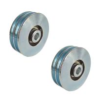 China Steel Sliding Door Roller Double Groove With Single Bearing 6204 for sale