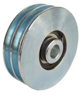 China Steel Sliding Door Roller Double Groove With Single Bearing 6204 for sale