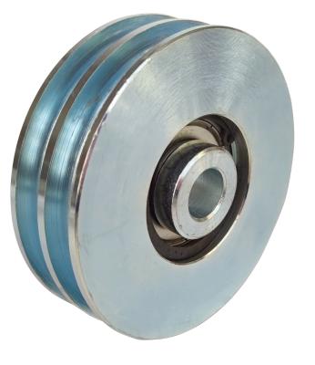 China Steel Sliding Door Roller Double Groove With Single Bearing 6204 for sale