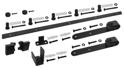 China Double Door Cabinet Mini Barn Door Hardware Kit 8ft 10ft Black for sale