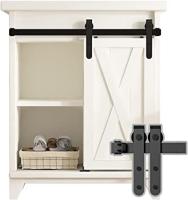 China Double Door Cabinet Mini Barn Door Hardware Kit 8ft 10ft Black for sale