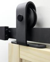 China Black Powder Coated Finish Sliding Barn Door Hardware Kit For Furniture for sale