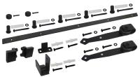 China Solid Steel Mini Barn Door Hardware Black Powder Coated for sale