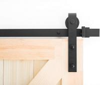China J Shape Basic Vintage Sliding Barn Door Hardware Kit 6 FT Classic Black Rustic for sale