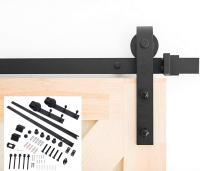 China J Shape Basic Vintage Sliding Barn Door Hardware Kit 6 FT Classic Black Rustic for sale