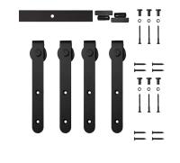 China Black Powder Coated Cabinet Mini Barn Door Hardware Kit For Double Door for sale