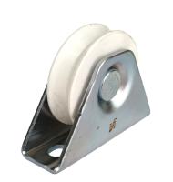 China Zinc Plated Sliding Gate Wheel V Grooved With Double Internal Bracket for sale