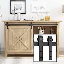 China 6-Foot Super Mini black powder coated Barn Door Hardware Kits for sale