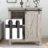 China 6-Foot Super Mini black powder coated Barn Door Hardware Kits for sale