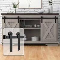 China 6-Foot Super Mini black powder coated Barn Door Hardware Kits for sale
