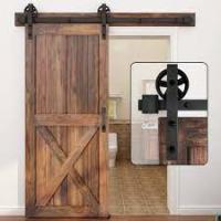 China Innovative By Design - 8ft sliding barn door hardware package (talking wheel) - Ultra quiet, designer option, all parts for sale