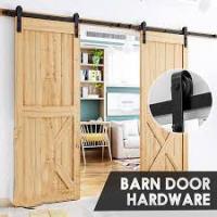China 8ft  Black Design slider Ultra quiet  Innovative in  designer option, all part barn door hardware kits for sale