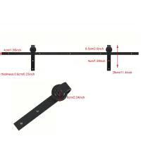 China Ultra-quiet 8-foot black design slider Innovative in designer option, all-in-one warehouse door hardware kits for sale