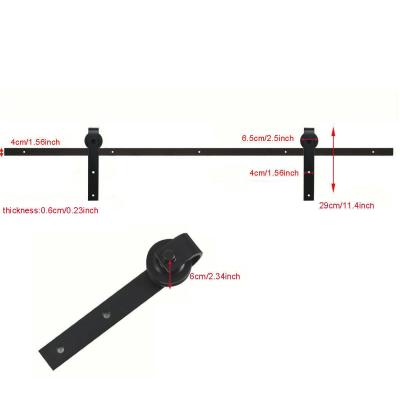 China Ultra-quiet 8-foot black design slider Innovative in designer option, all-in-one warehouse door hardware kits for sale