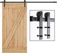China 4-8.2 FT Black Steel Bypass Barn Door Hardware One Piece Wall Mount for sale