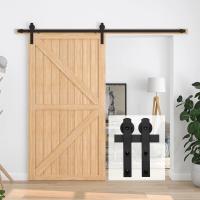 China Black Rustic Basic Vintage Sliding Barn Door Hardware Kit J Shape for sale