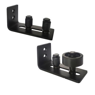 China Matte Black Interior Barn Door Floor Guide With 8 Setup Option for sale