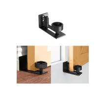China Matte Black Interior Barn Door Floor Guide With 8 Setup Option for sale