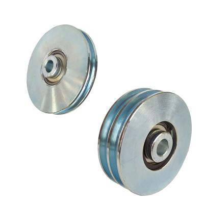 China Silver Galvanized Sliding Gate Wheel Roller With Screw One Bearing 6202 6204 for sale