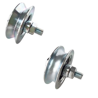 China 4 Inches Sliding Gate Wheel V Groove With Axle Bolt And Nut for sale
