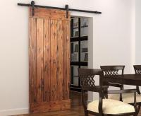 China Black Soft Close Single Door Sliding Barn Door Track And Hardware Kit for sale