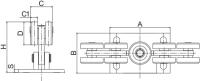 China Zinc Silver Cantilever / Sliding Gate Roller Carriage Heavy Duty for sale