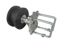 China Zinc White Iron Cantilever Gate Nylon Roller With Steel U Bracket for sale