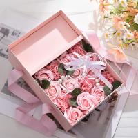 China Luxury Rigiding Portable Flower Packing Box With Ribbon Recyclable Flower Bouquet Box for sale