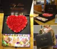 China Double Layer Flower Packaging Boxes Cardboard Florist Bouquet Box Jewelry Gifts Packaging Personalized for sale